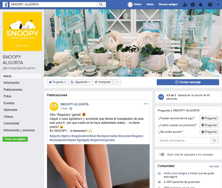 snoopy facebook - Getxo Enpresa